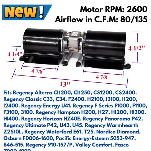 Replace Blower Fan Motor Assembly Regency Osburn Nordica Fireplace Wood ...
