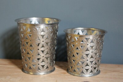 Antique Metal Tea Light Holders in 2 Sizes | eBay UK