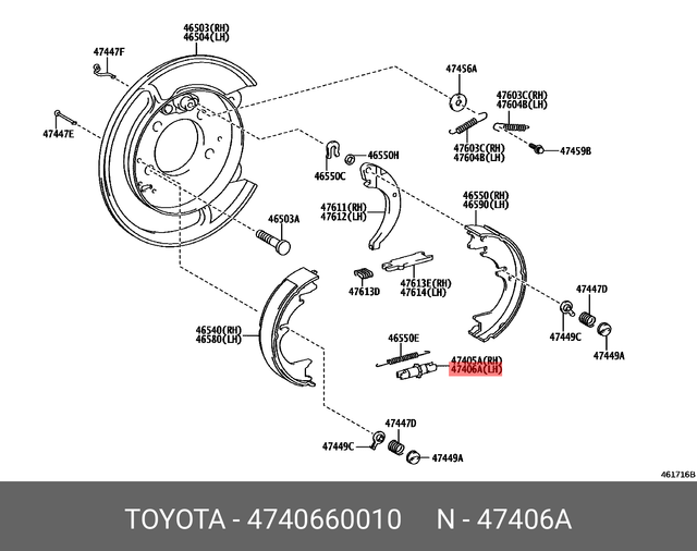 Genuine OE parking brake expanding lock 4740660010 for TOYOTA 47406 ...