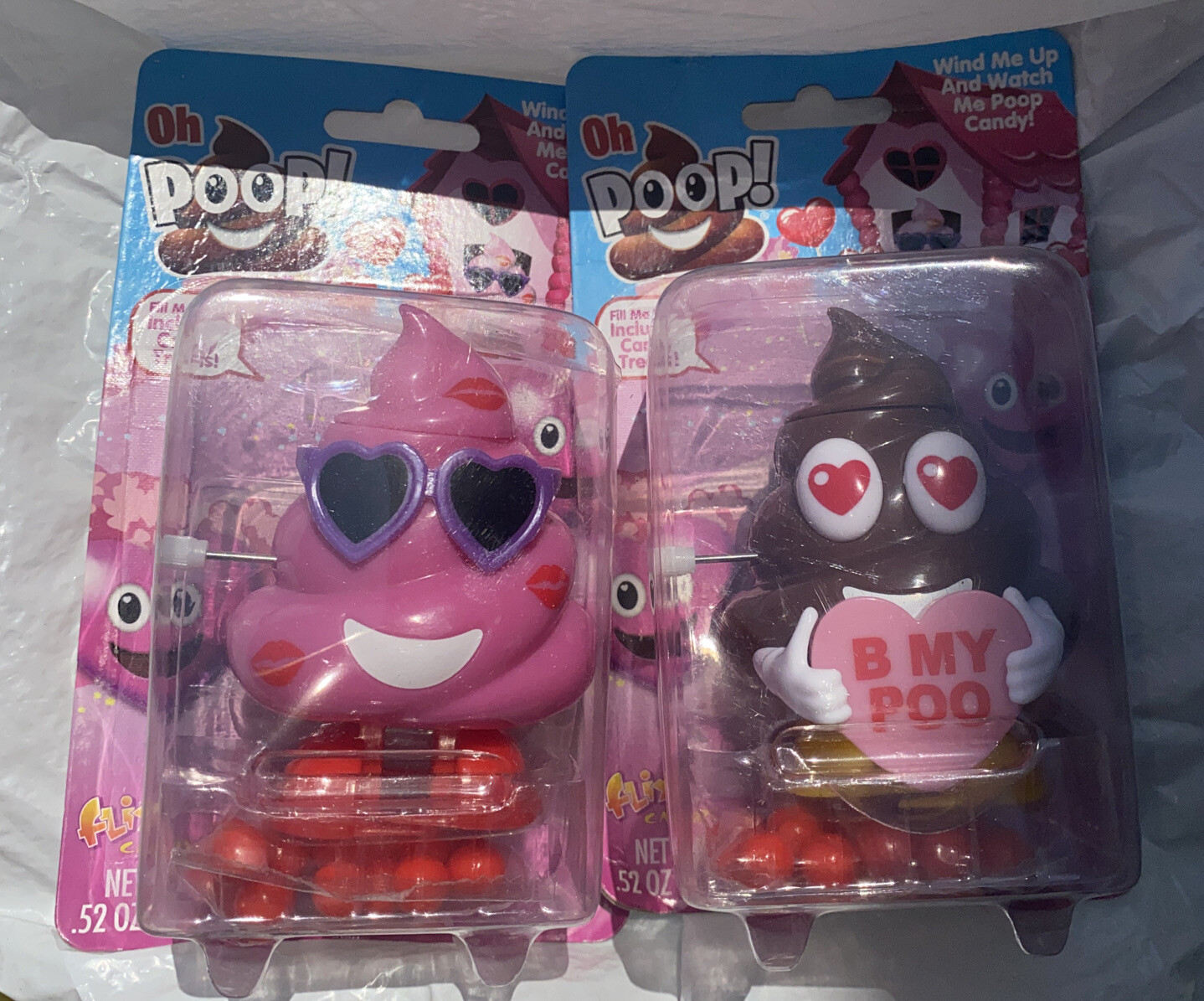 Oh Poop! Valentine Kisses Pink Wind Up Pooping emoji toy factory sealed ...