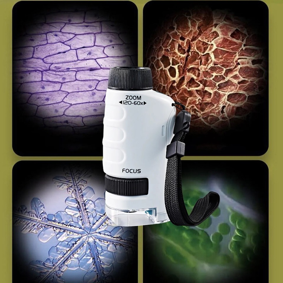 1pc Handheld Magnification Pocket Microscope 60X-120X KP Lens Sciences ...