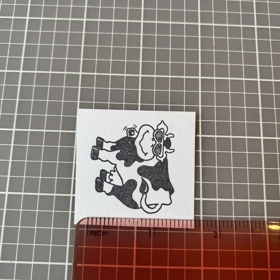 Rubber Stampede Cow Rubber Stamp Sunglasses Summer Happy Birthday Farm ...