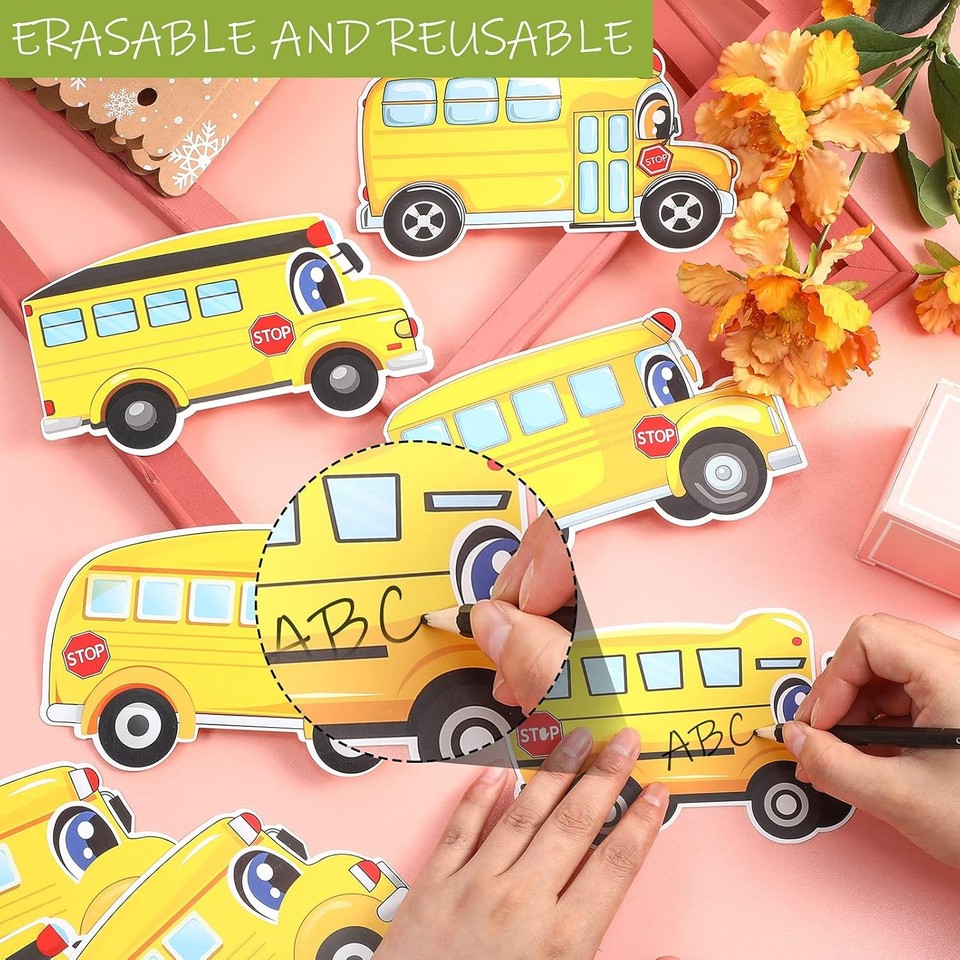 Zonon 45 Pieces Colorful School Bus Cut-Outs Accents 6.1 x 3.8 inch ...