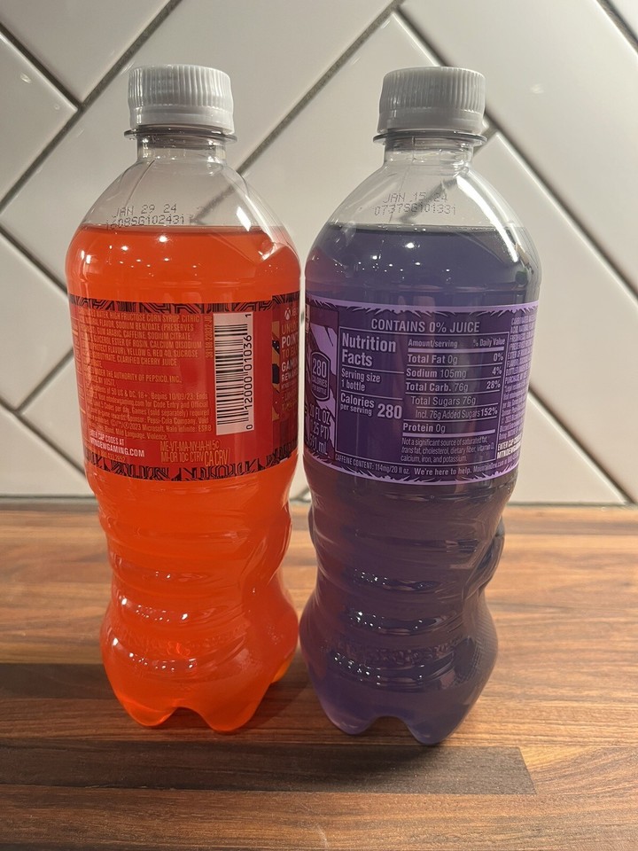 Mountain Mtn Dew Game Fuel CITRUS CHERRY & MYSTIC PUNCH 20oz FREE SHIP ...