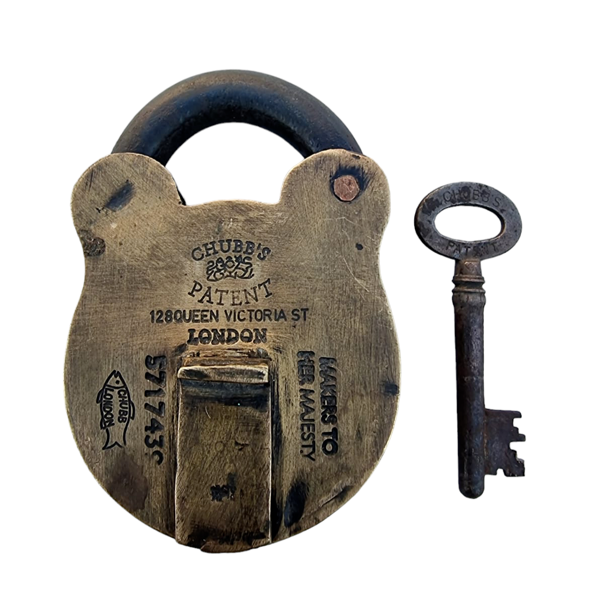Original Vintage Old Antique Brass Handcrafted Rare CHUBB'S Pad Lock ...