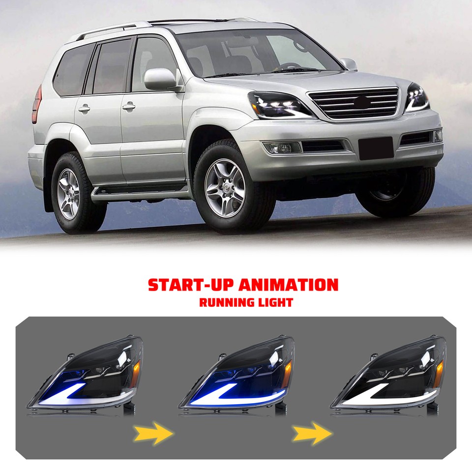 LED Headlights For Lexus GX470 2003-2009 Sequential Front Lamps ...