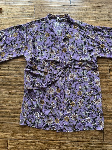 PinkBlush Purple Floral Delivery Nursing Maternity Robe One Size With ...