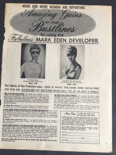 Mark Eden Bust Developer Ad Vintage Clipping Magazine Pat Sekols | eBay