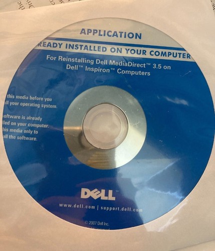 DELL MediaDirect 3.5 Reinstall CD with Manual NEW - SEALED | eBay