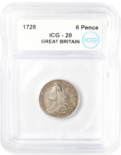 ICG VF20 1728 Great Britain 6 Pence George III Silver Coin Sixpence | eBay
