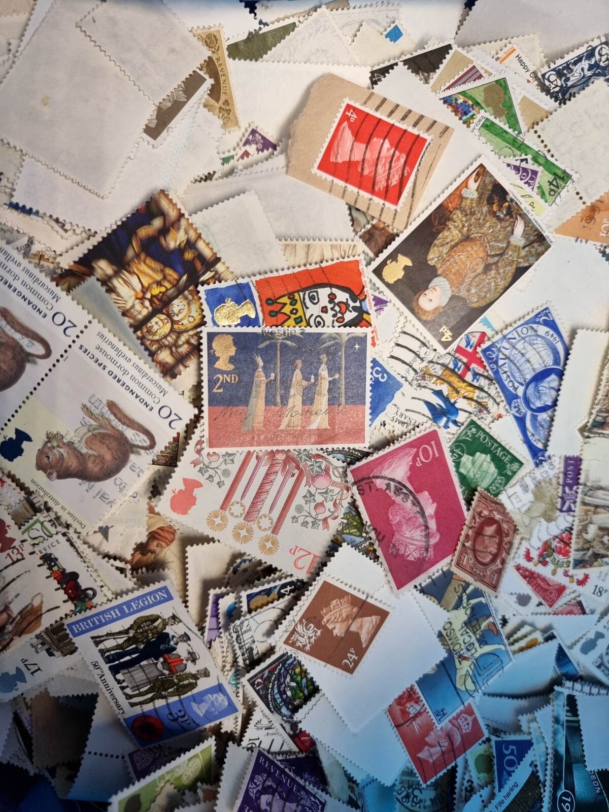 2000+ British Off Paper Stamps – Unsorted Collector’s Lot for Study ...