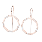 Serious Design Earrings E631 Stainless Steel Gold Plated Zirconia 25 Mm ...