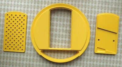 Vtg TUPPERWARE Yellow 1849 Cutting Board Frame 1852 Grater 1853 Slicer ...