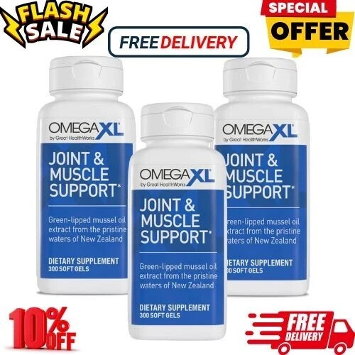 3 Pack Omega XL 300 Capsules -Green Lipped Mussel Omega-3 Joint Relief ...