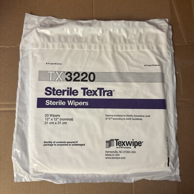 Texwipe™ TexTra Sterile Lab / Cleanroom Wipers TX3220 (Pack of 20) | eBay