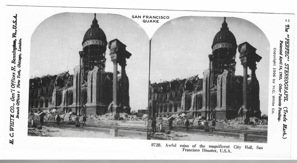 City Hall Ruins After Earthquake, San Francisco, 1978 Reproduction ...