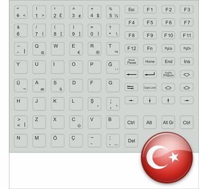 Keyboard Stickers Turkish Turkey Keystick Keyboard Stickers Grey for ...