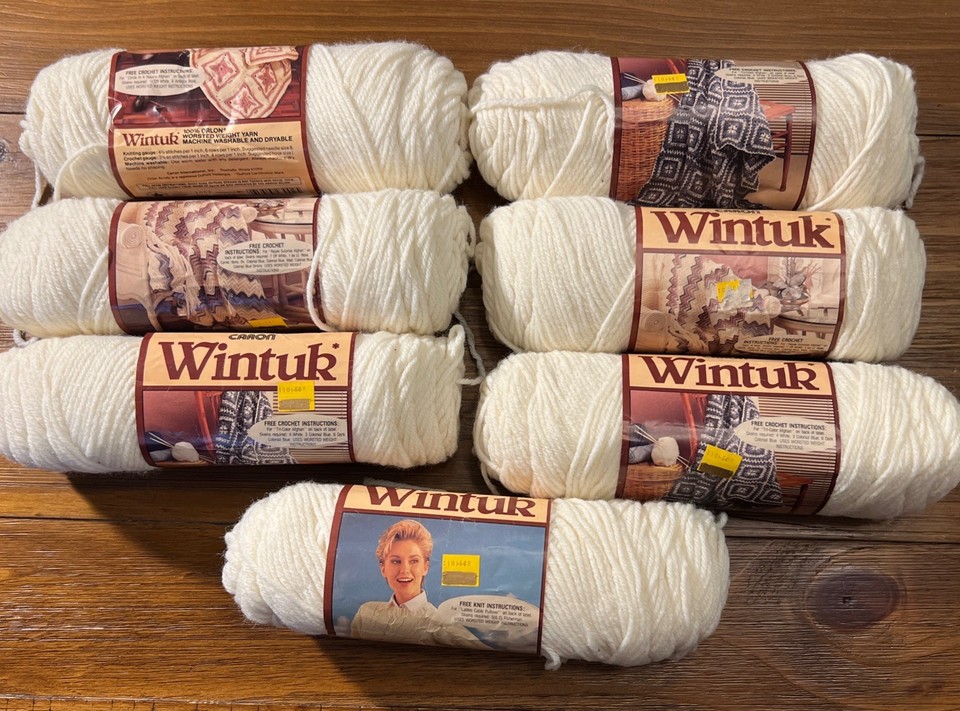 Vintage Caron Wintuk Yarn~ Lot Of 7 #3002 OFF-WHITE~ Acrylic 3.5oz | eBay
