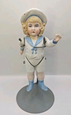 Antique German All Bisque Hertwig Sailor Boy Doll Molded 5.5" | eBay