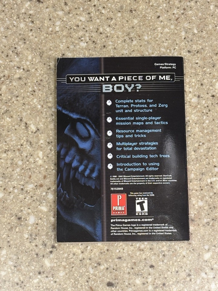 StarCraft Prima’s Official Strategy Guide 1998 PC Game Book Bart Farkas ...