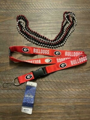 NCAA Georgia Bulldogs Detachable Clip Key Chain Lanyard ID Badge Holder ...