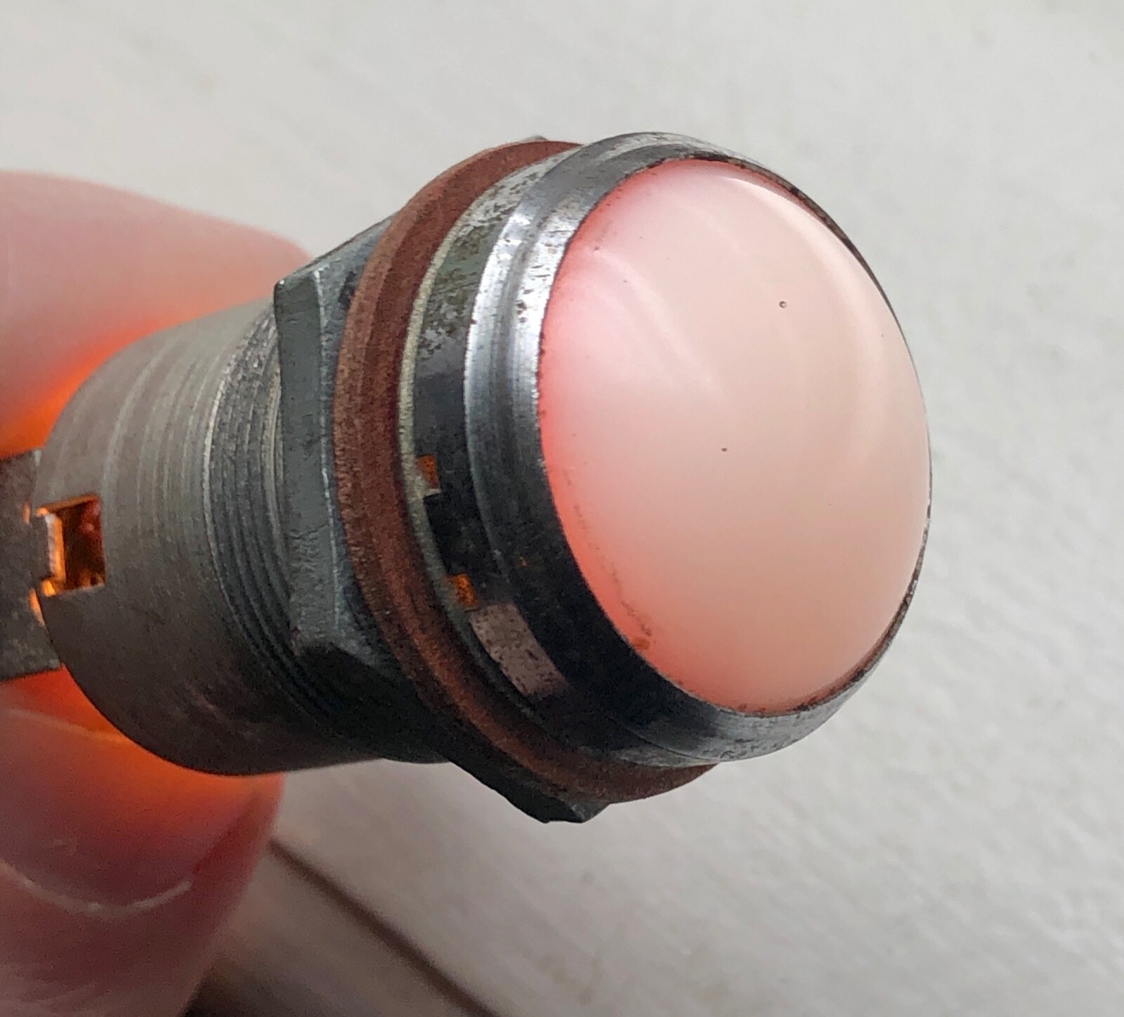 Vintage RED / PINK Glass old lens dash gauge panel light Hot Rod 1 ...