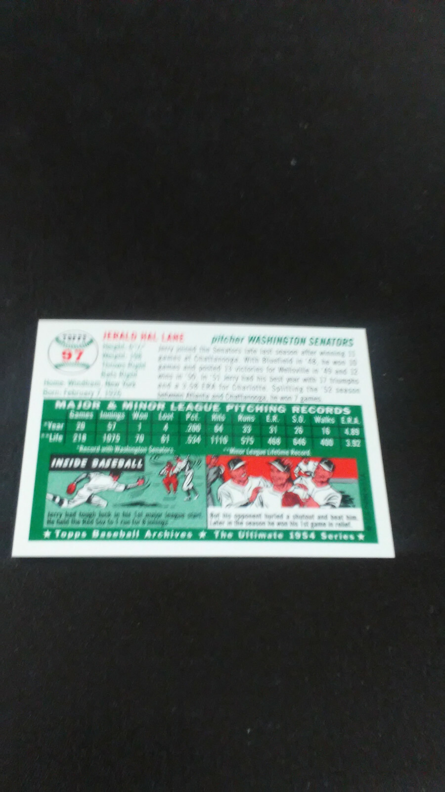 1994 Topps Archives The Ultimate 1954 Set - Gold #97 Jerry Lane for ...