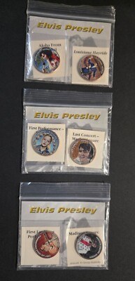 ELVIS PRESLEY Concert Coin Collection Lot of 6 Colorized Half-Dollars ...