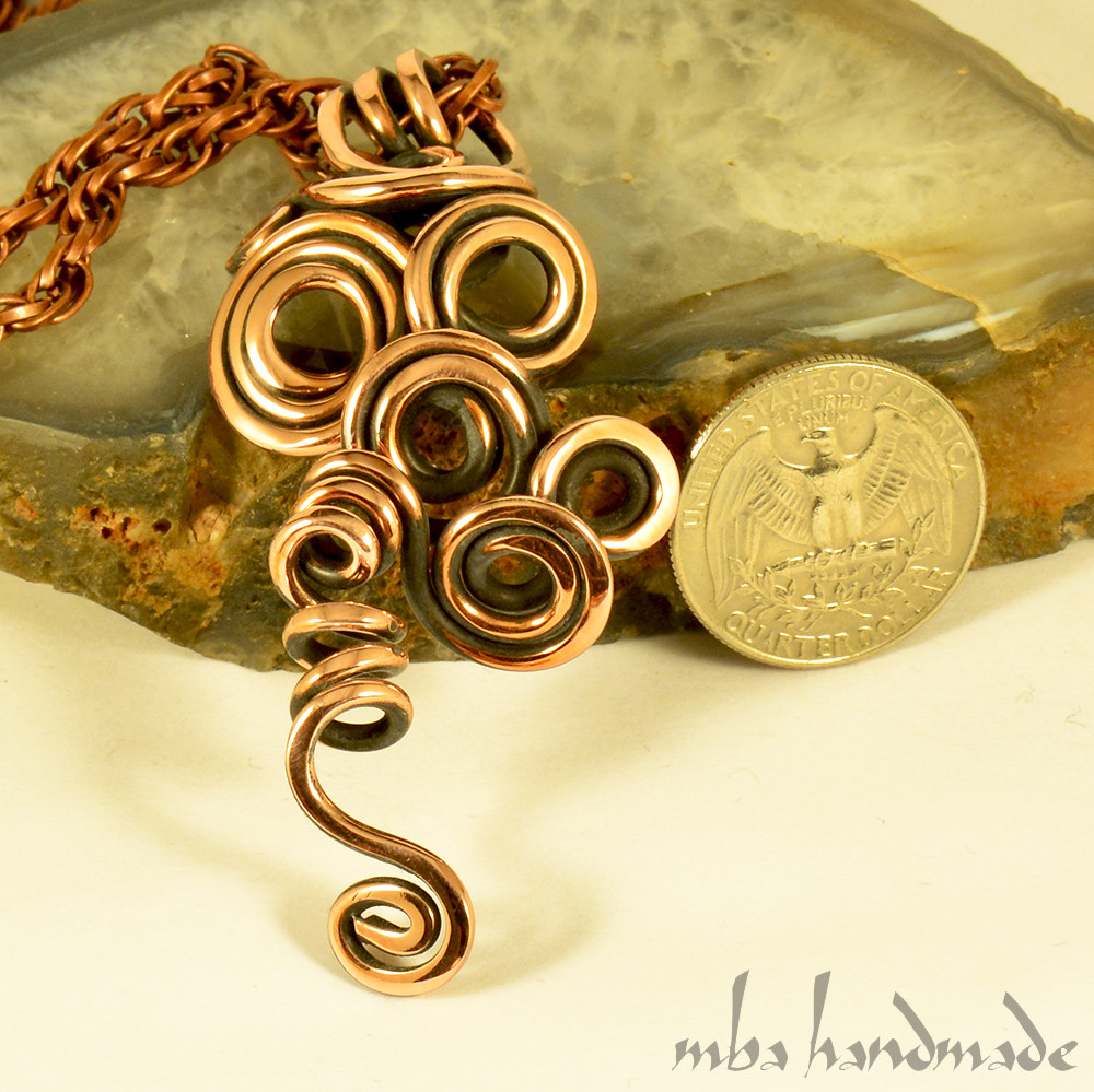 Antiqued Copper Wire Wrapped Pendant Artisan Handcrafted Necklace | eBay
