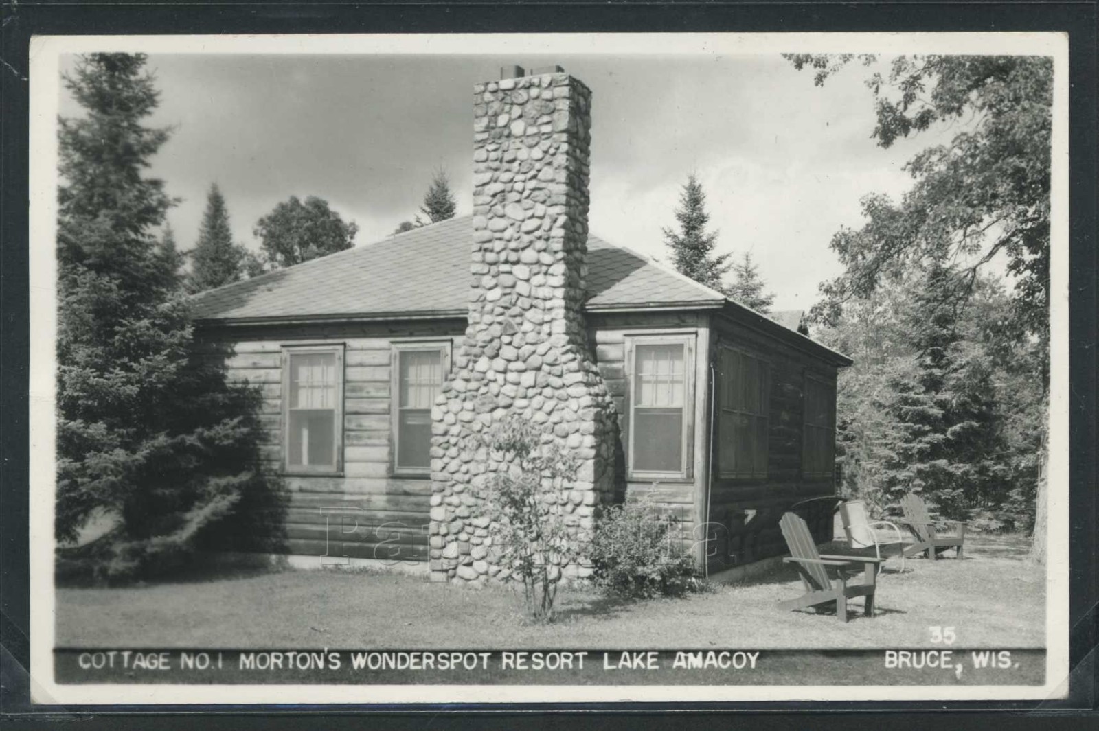 WI Bruce RPPC 30's MORTON'S WONDERSPOT RESORT LAKE AMACOY Cottage No.1 ...