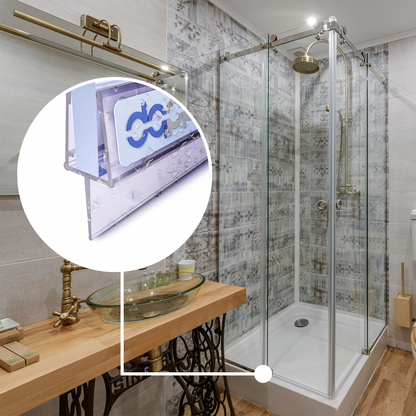 Duschdichtung [20 Varianten] Wasserabweiser Duschprofil Glasscheibe ...