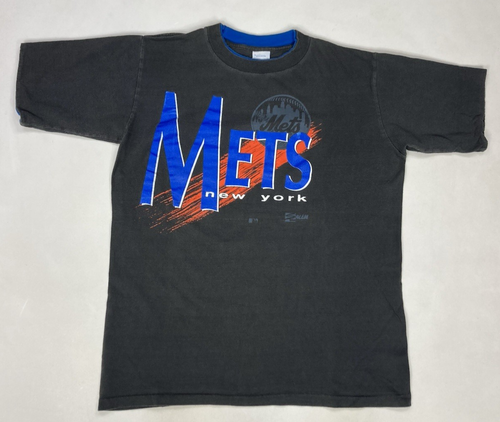 VINTAGE New York Mets Graphic T-shirt Men Large Black Fade USA 90s ...