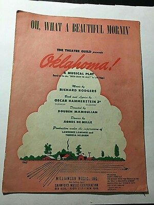 VINTAGE SHEET MUSIC Oh What A Beautiful Mornin' 1943 | eBay