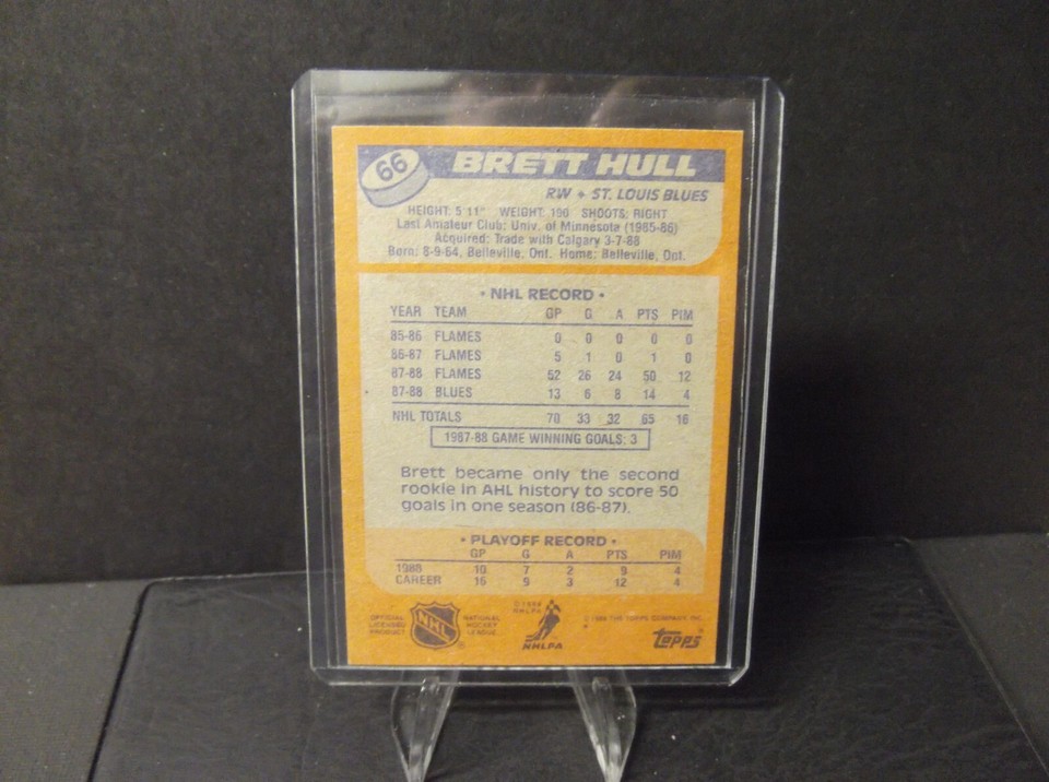 BRETT HULL 1988-89 TOPPS HOCKEY #66 RC ROOKIE CARD HALL OF FAMER | eBay