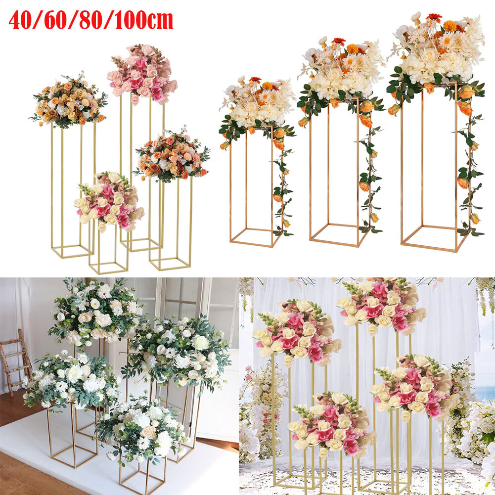 40 60 80 100CM Metal Geometric Flower Stand Pedestal Plinth Wedding ...