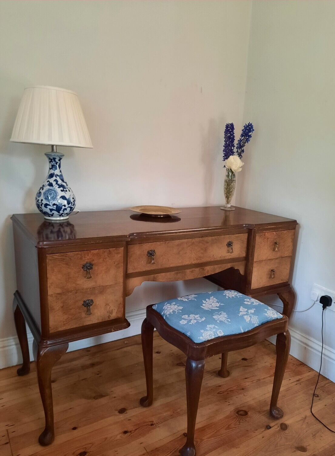 Georgian Style Vintage Burr Walnut Dressing Table Art Deco | eBay