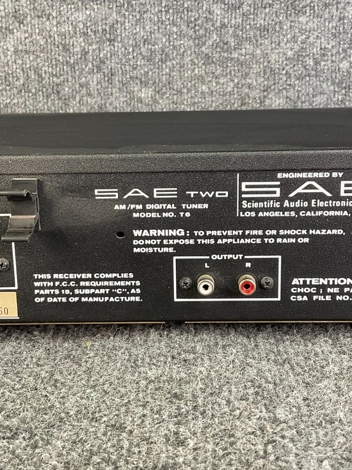 SAE Two T6 📻 Vintage AM/FM Stereo Digital Tuner Receiver – Black | eBay