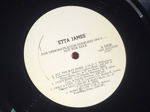 ETTA JAMES DBX PROMO RARE ALBUM RECORD LP VINYL DBX ENCODED DISK ...