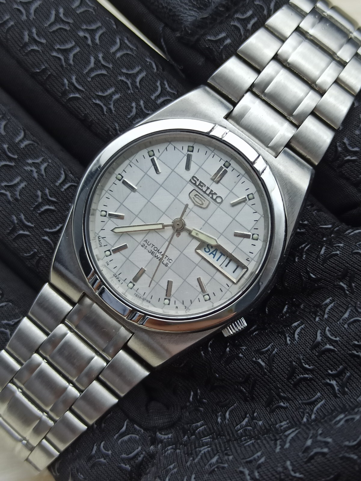 RARE CHESS DIAL SEIKO 5 WATCH AUTOMATIC JAPAN 1970s O… - Gem