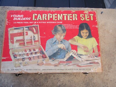 TOY CARPENTER SET- YOUNG BUILDERS CARPENTER SET VNTG CHILDS CARPENTER ...
