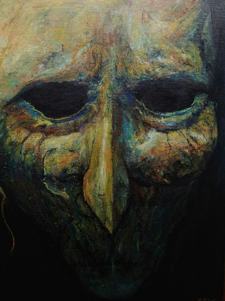 "Echo of the Abyss" – Original Dark Art Acrylic Painting, 12×16 in ...