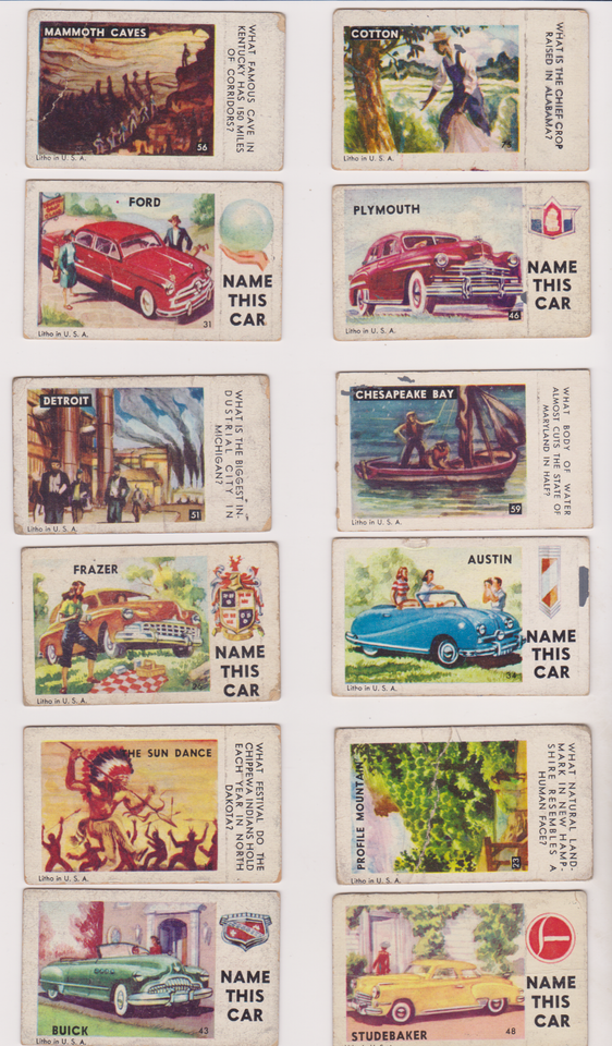 KENTUCKY--GET YOUR STATE TWO VARIATIONS 1950 Topps License Plates~ONE ...