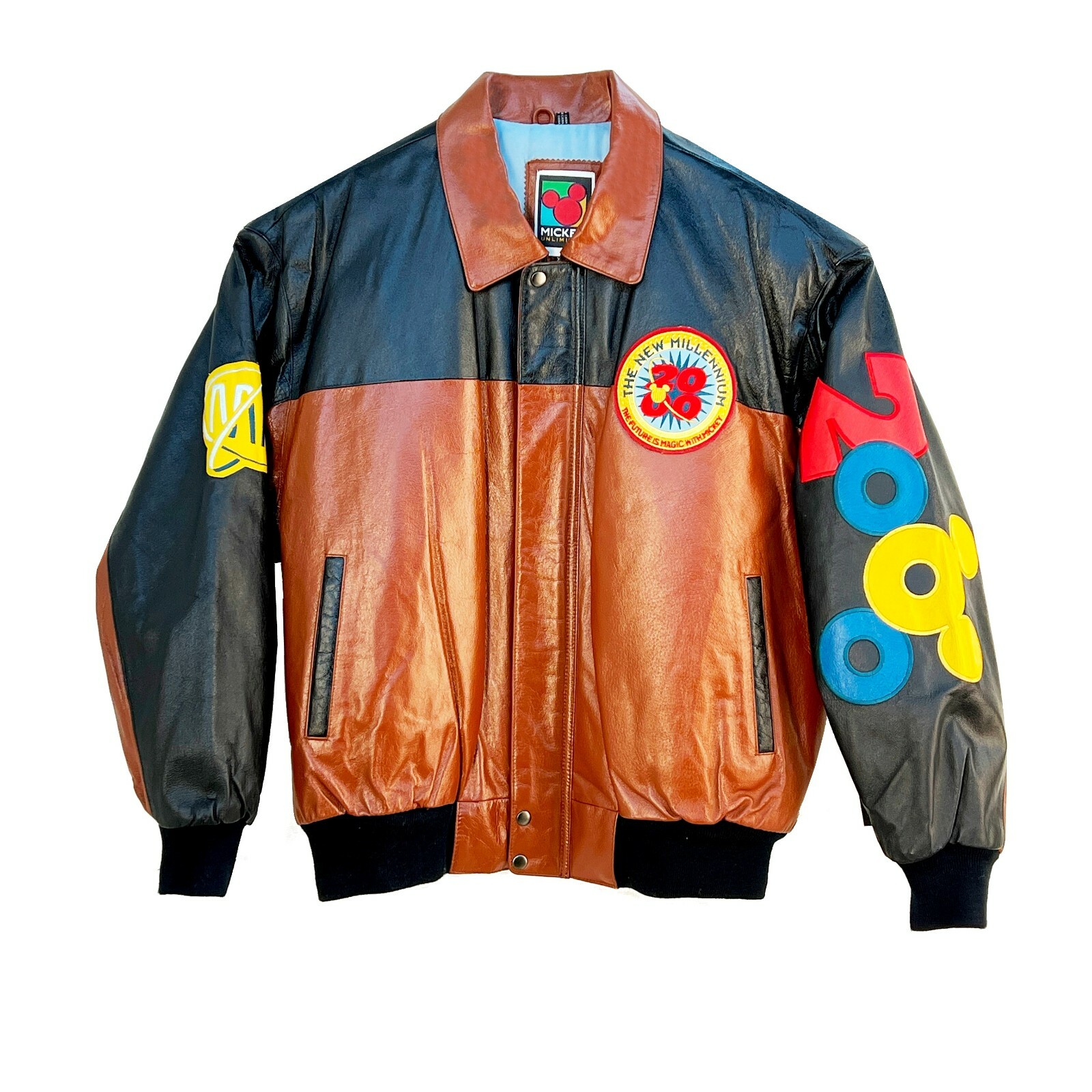 MICKEY DONALD & GOOFY, NEW MILLENNIUM, BOMBER LEATHER JACKET Ex 04887 ...