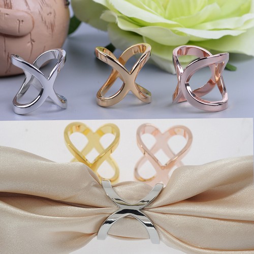 Simple Scarf Silk Buckle Cross Ring Clip Scarves Brooch Pin Fashion ...