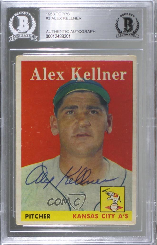 1958 Topps Alex Kellner #3 BAS Authentic Auto | eBay