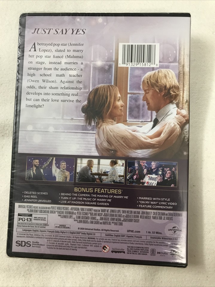 Marry Me- Jennifer Lopez, Owen Wilson. (DVD, 2022) BRAND NEW & FACTORY ...