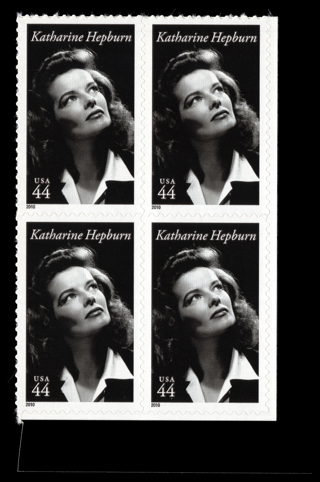 US Scott # 4461, Katherine Hepburn, Actress, Plate Block of 2010 44 ...