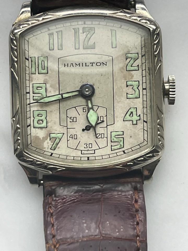 1930s Vintage HAMILTON TONNEAU, Stunning 2 Tone Silver Dial ...