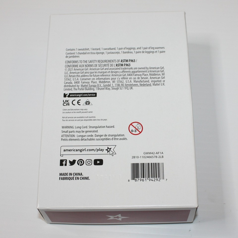 American Girl Courtney Moore 80's Theme Fitness Outfit EMPTY Accessory ...