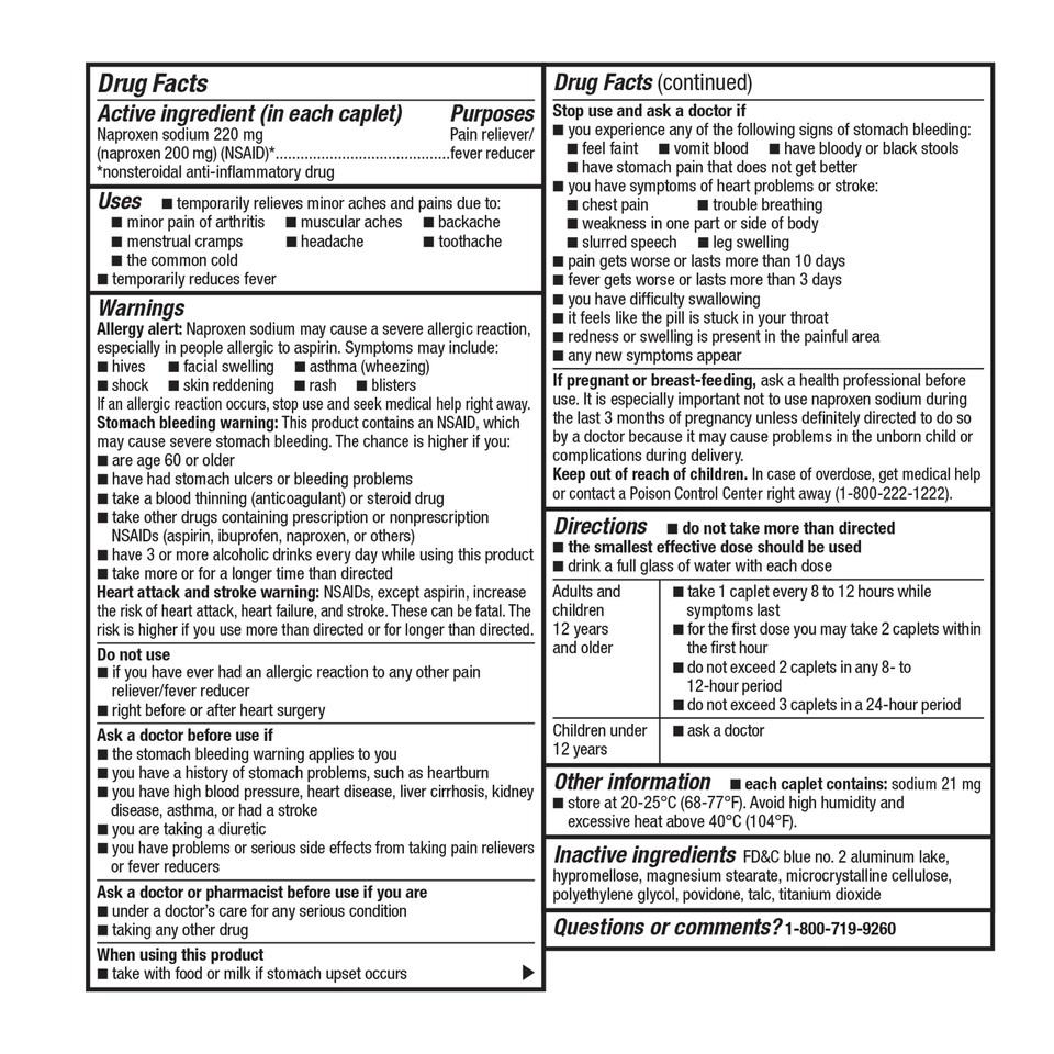 Equate Naproxen Sodium Tablets 220 mg, All Day Relief For Arthritis ...